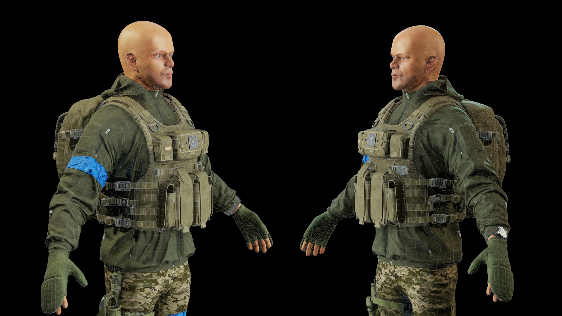 3D Ukraine Infantry Army Soldier Full Tactical Armor - TurboSquid 2334886