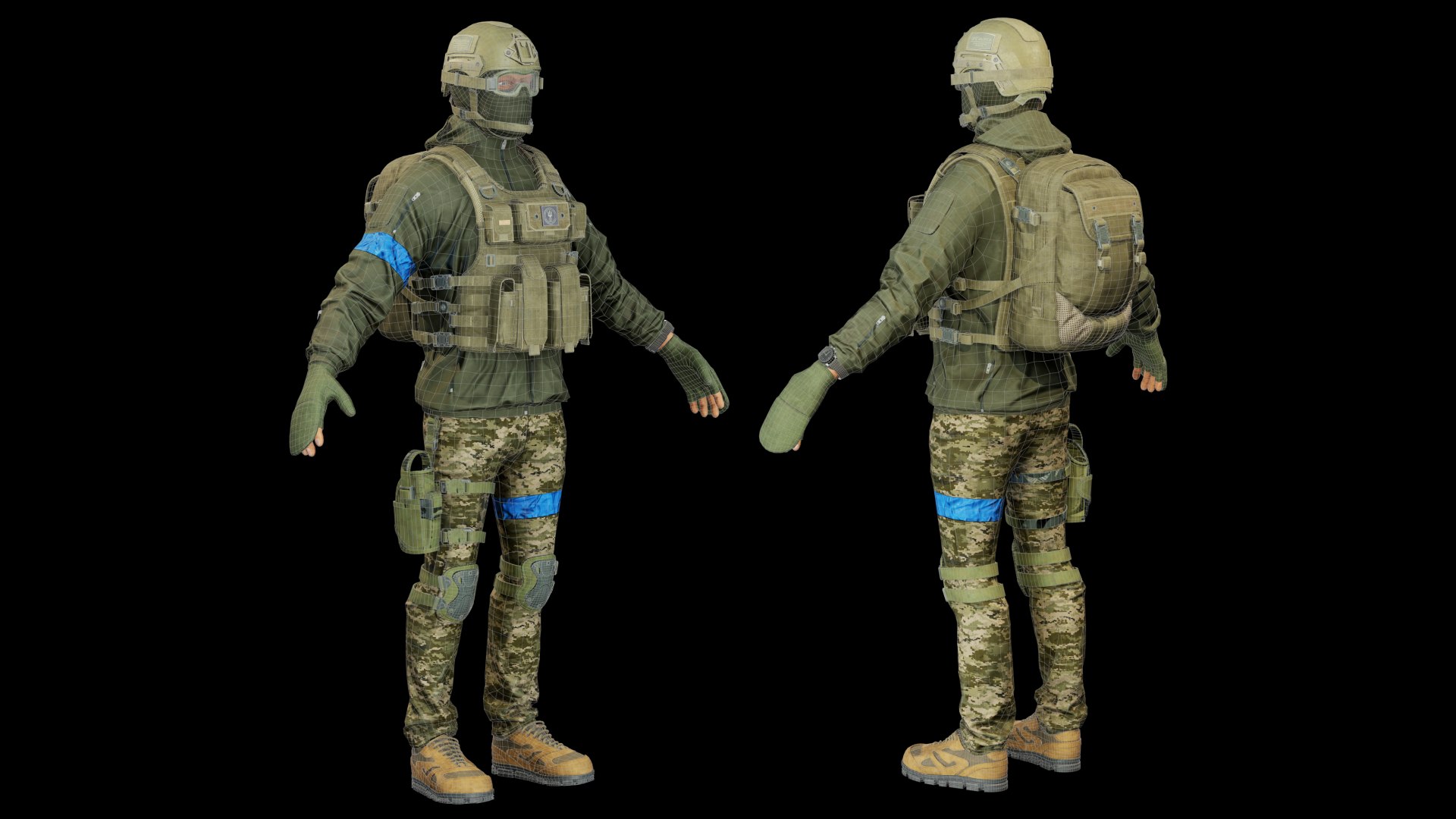 3D Ukraine Infantry Army Soldier Full Tactical Armor - TurboSquid 2334886