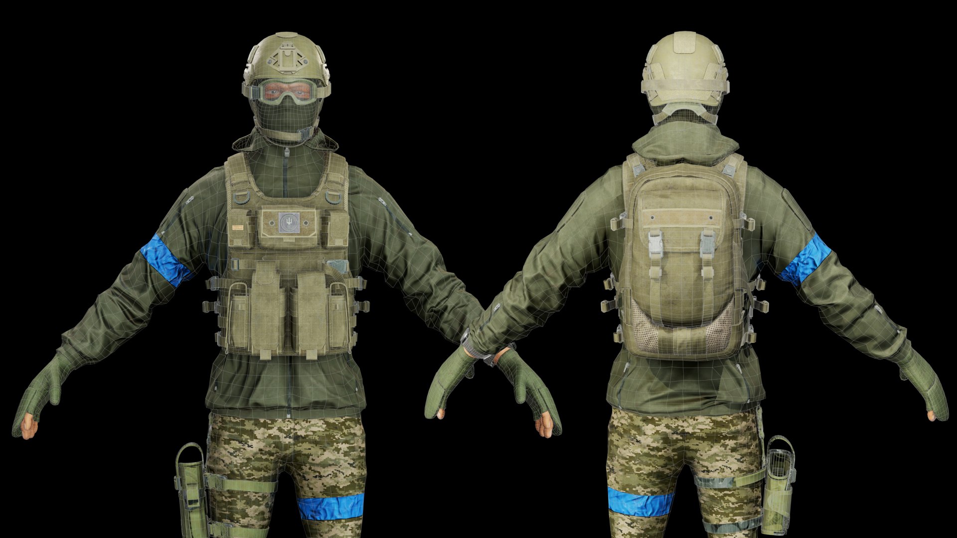3D Ukraine Infantry Army Soldier Full Tactical Armor - TurboSquid 2334886