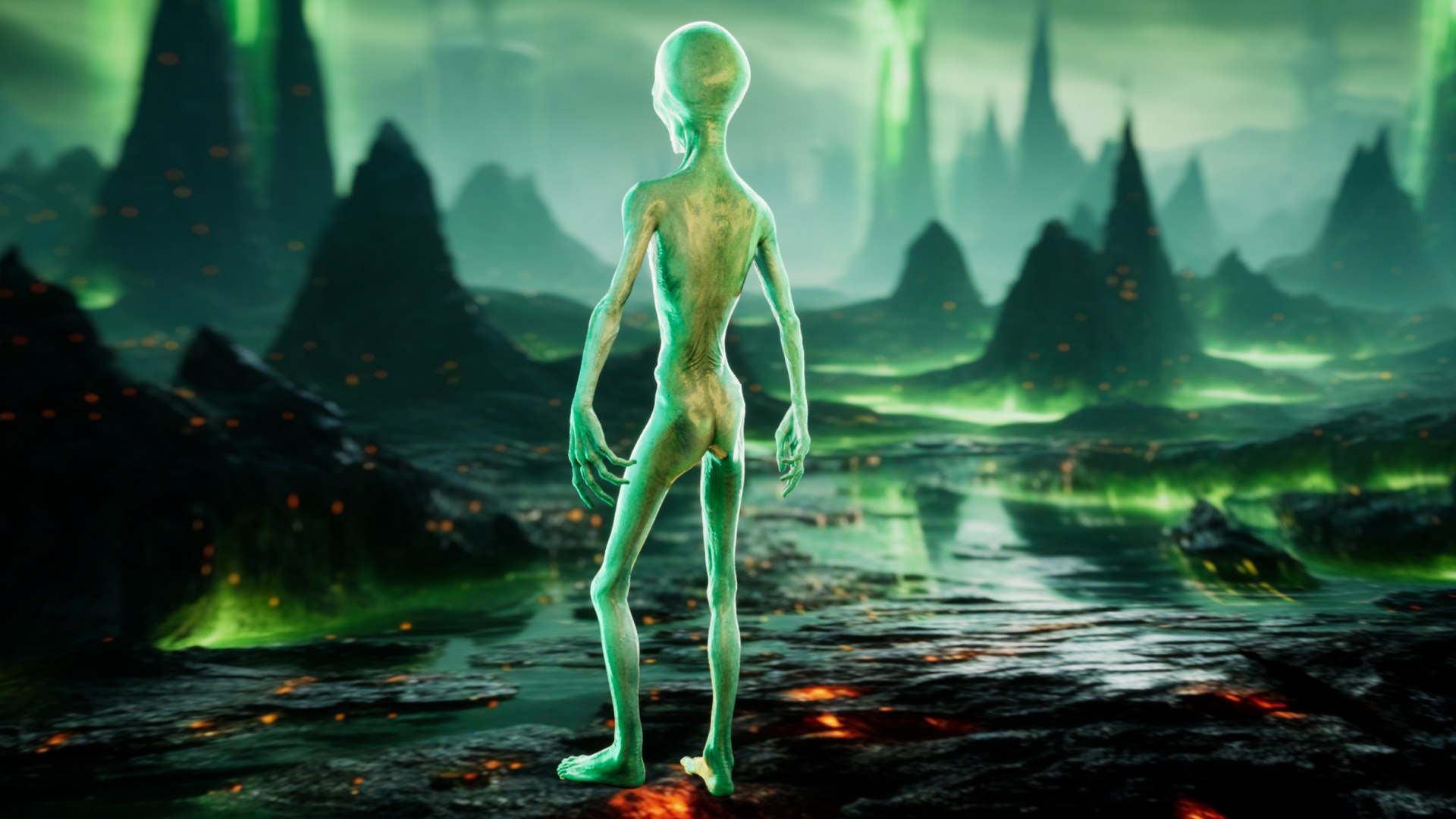 Alien - Grey - Unreal Engine Support 3D Model - TurboSquid 2129503