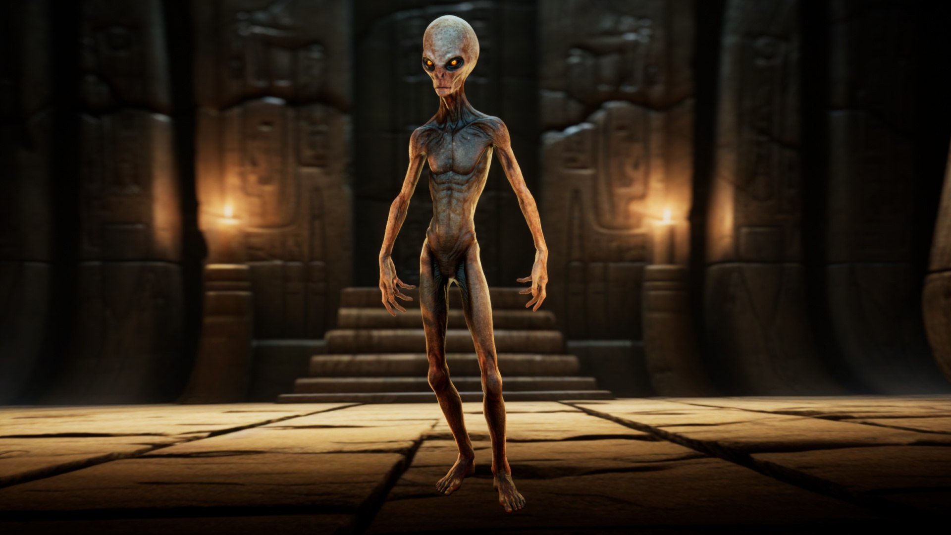 Alien - Grey - Unreal Engine Support 3D Model - TurboSquid 2129503