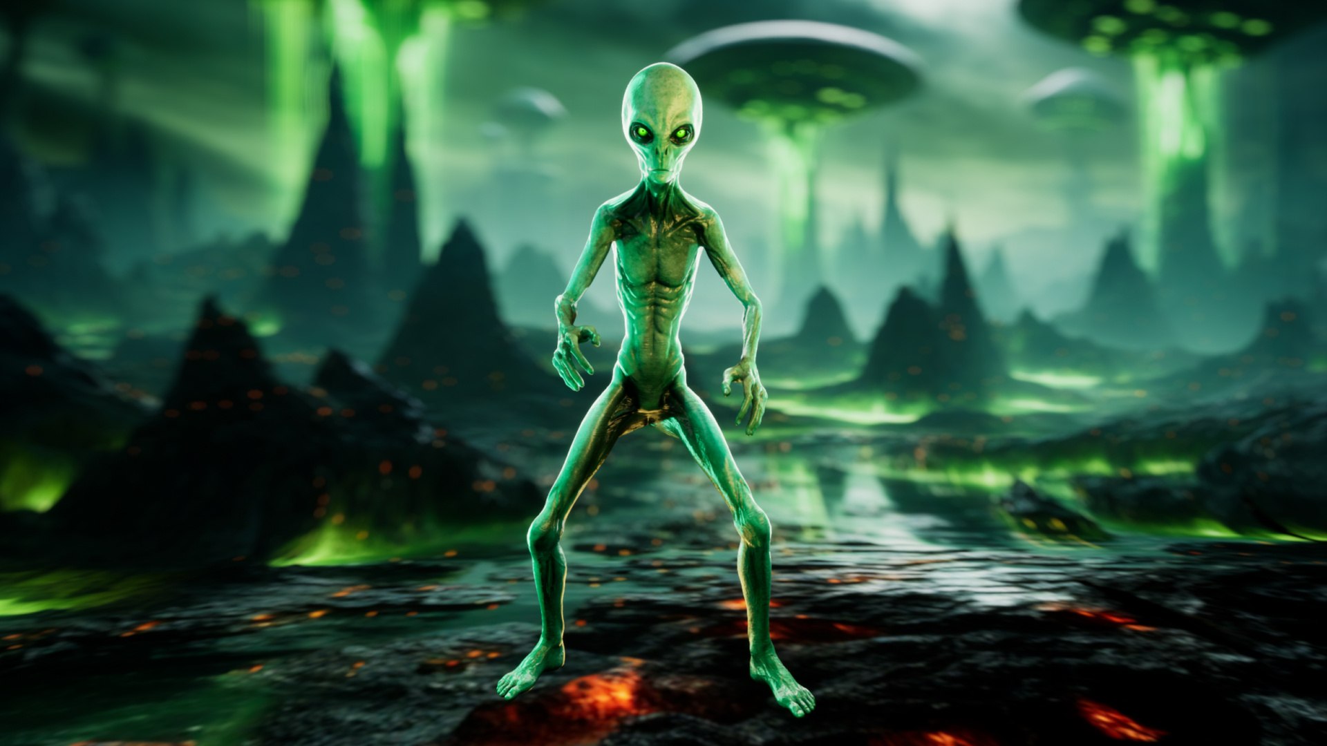 Alien - Grey - Unreal Engine Support 3D Model - TurboSquid 2129503