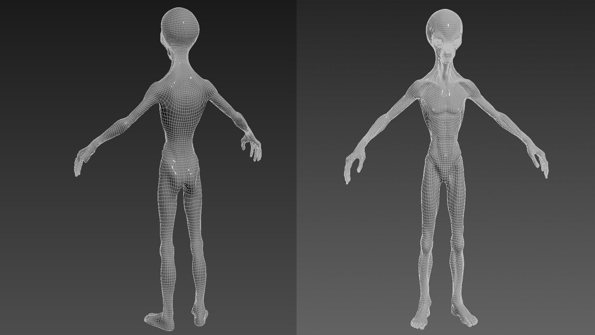 Alien - Grey - Unreal Engine Support 3D Model - TurboSquid 2129503