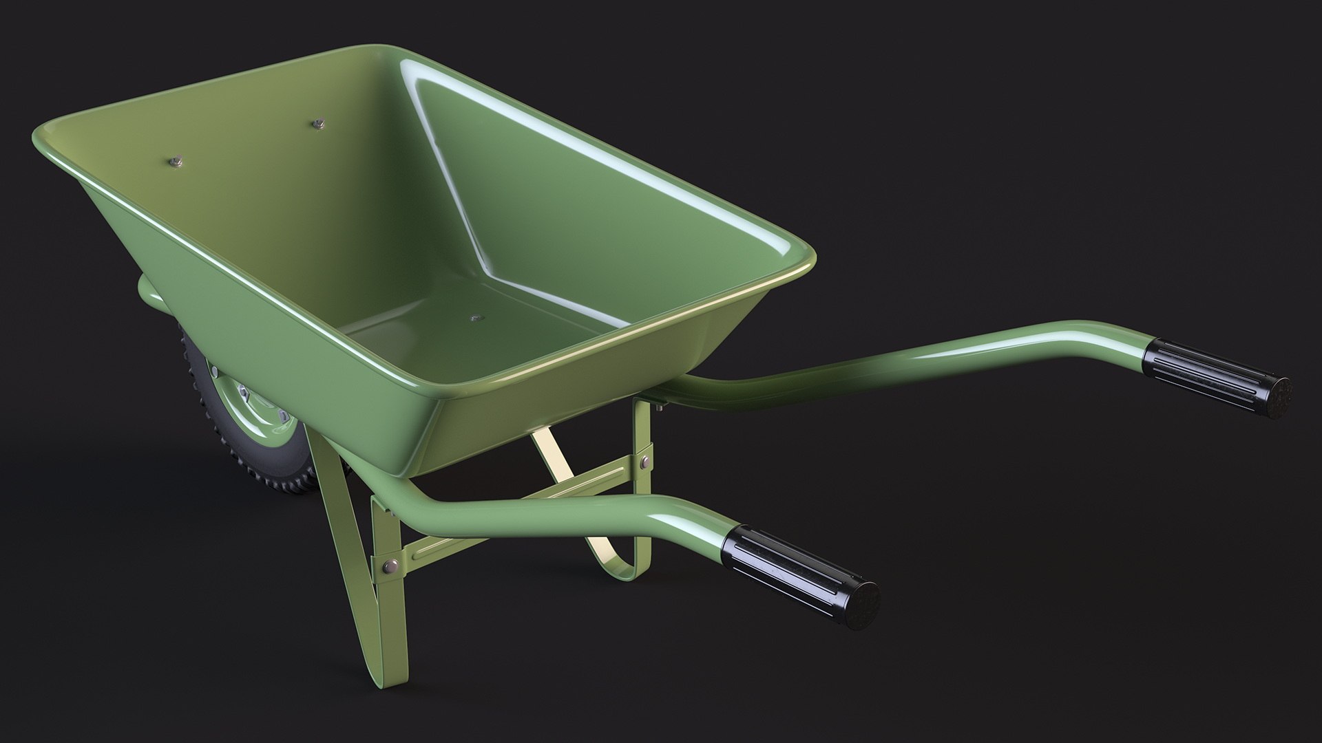 3D Single Wheel Construction Trolley Green - TurboSquid 2059381