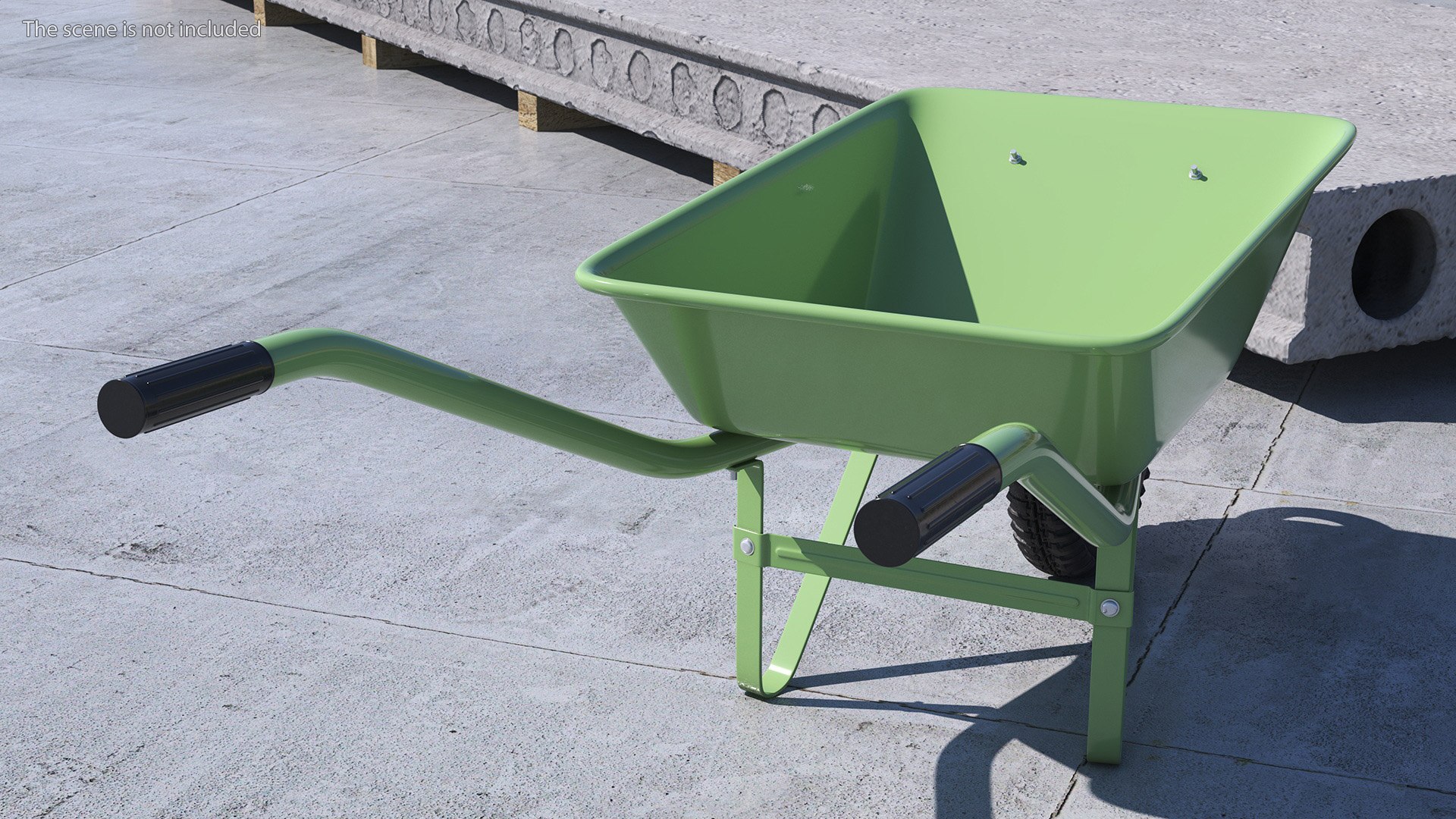 3D Single Wheel Construction Trolley Green - TurboSquid 2059381