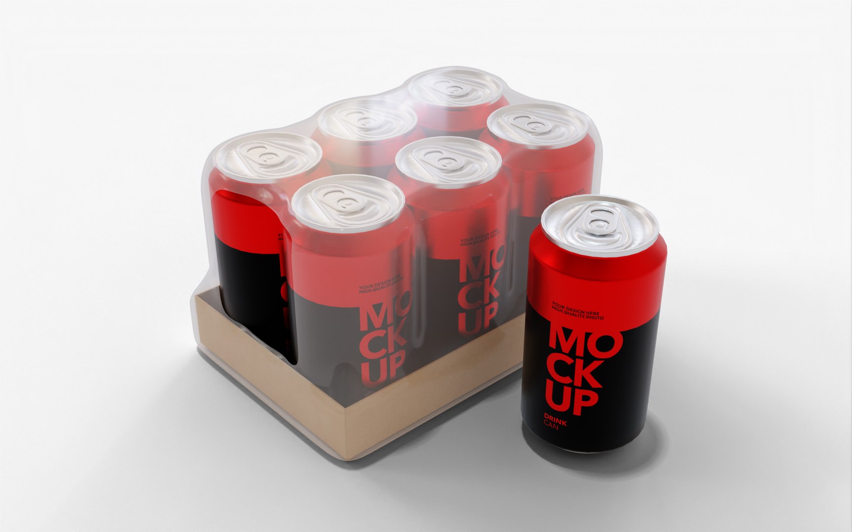Red Soda Can Pack Of 6 3D - TurboSquid 2087365