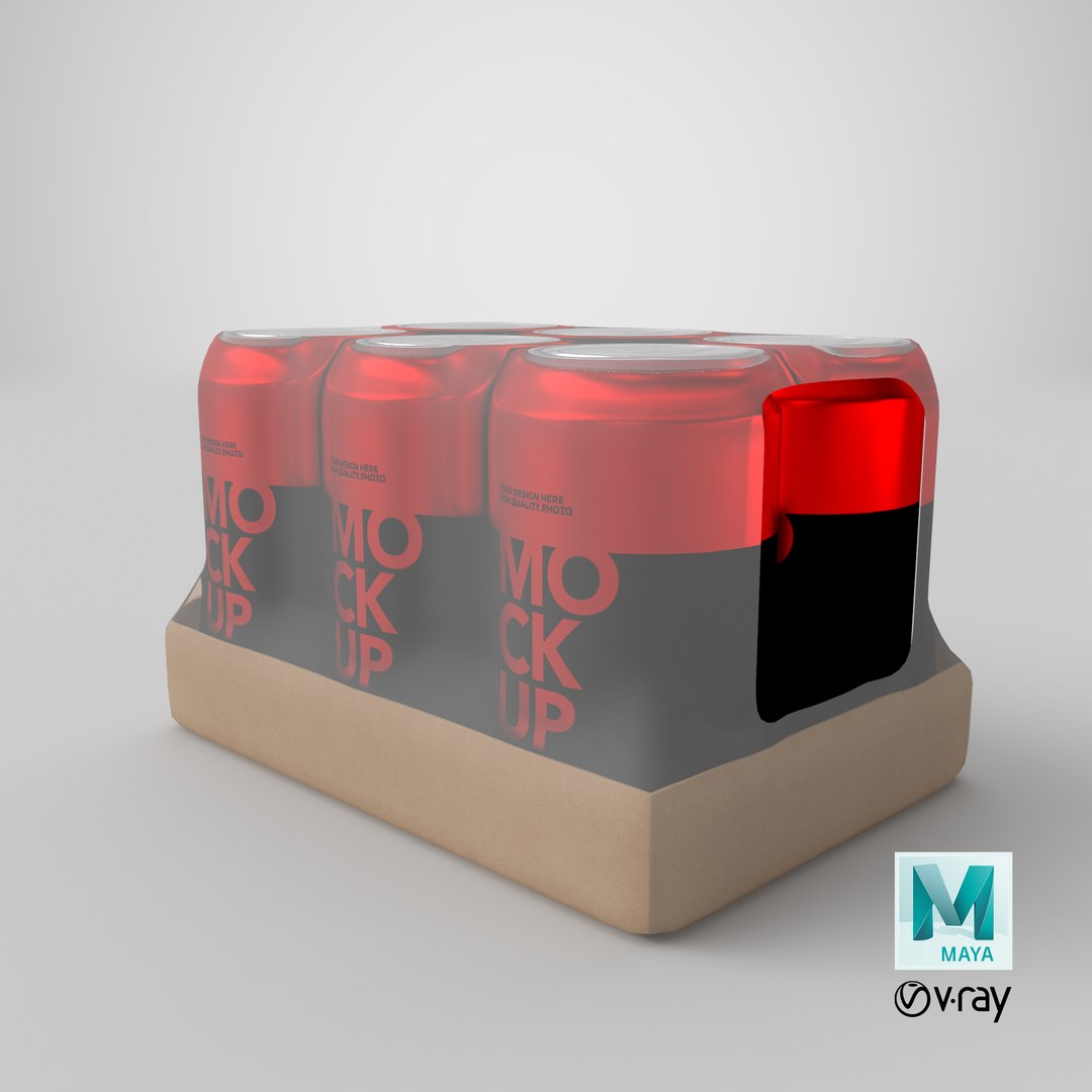 Red Soda Can Pack Of 6 3D - TurboSquid 2087365