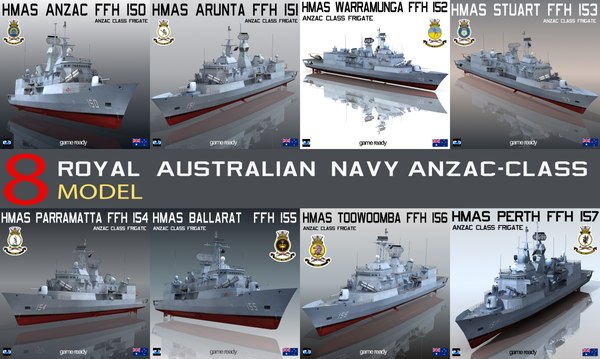 Collection Anzac Class Frigate 3D Models for Download | TurboSquid