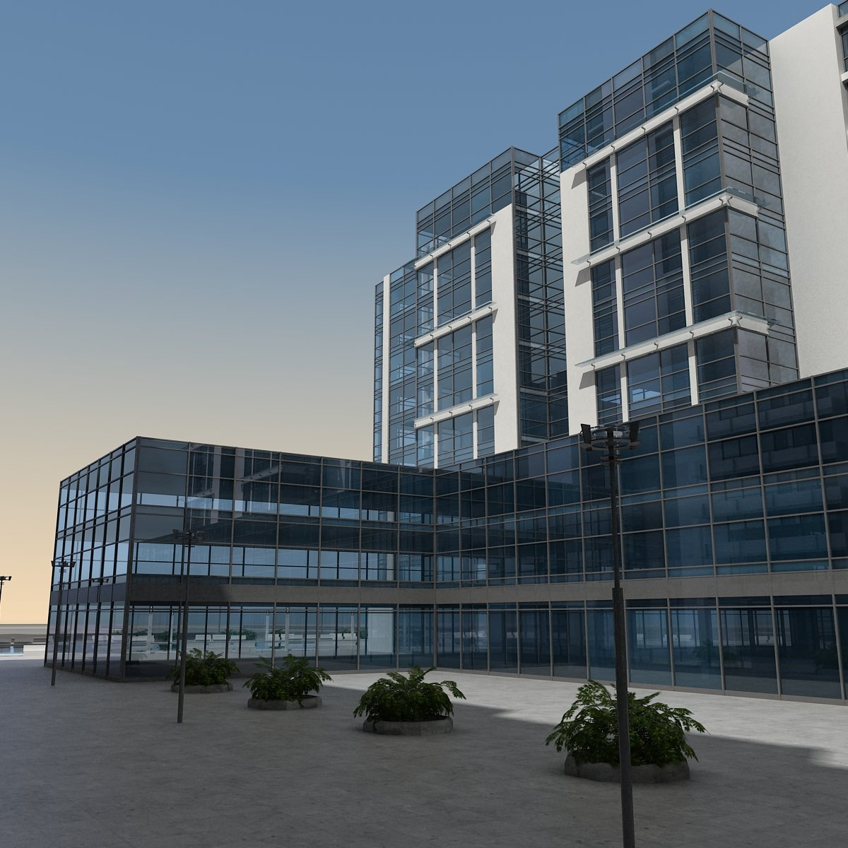 3d modern city buildings model