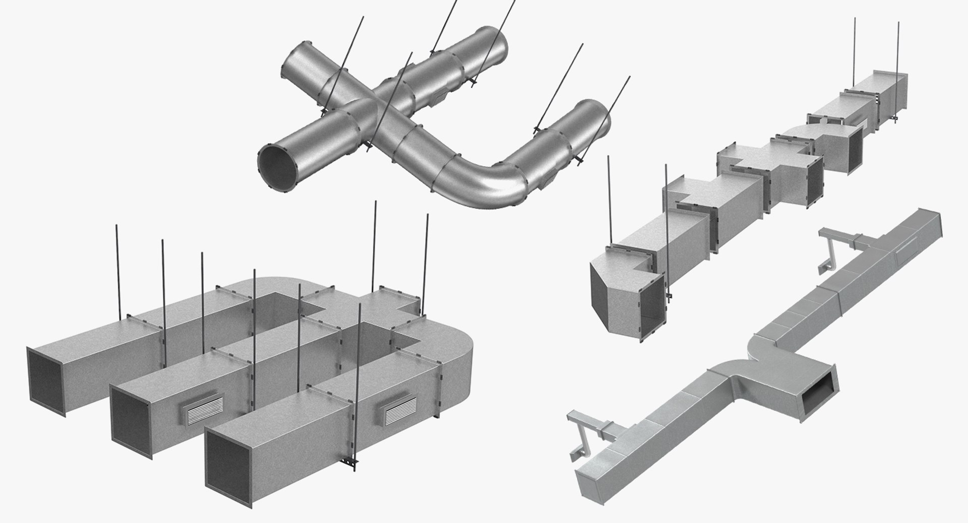3D model Air Conditioning Ductings Collection 2 - TurboSquid 1868755