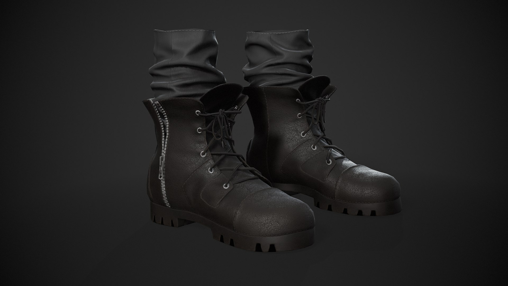3D Black Half Boots - TurboSquid 2195583