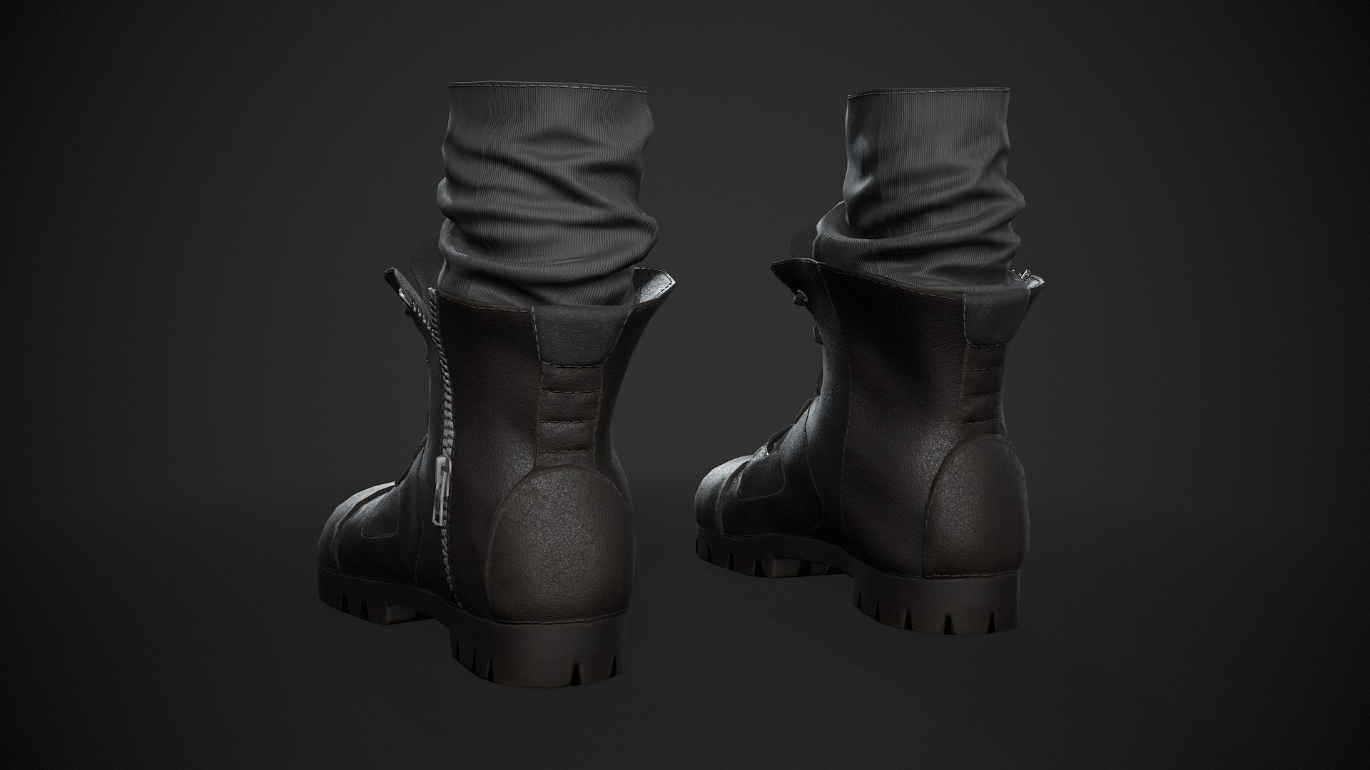 3D Black Half Boots - TurboSquid 2195583