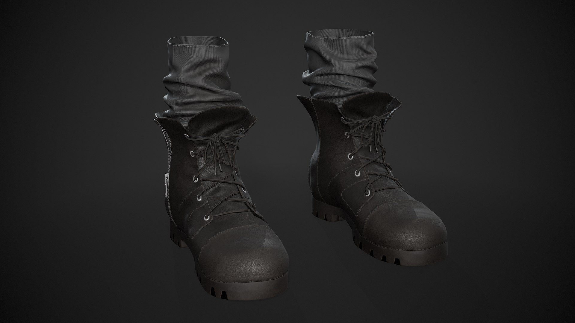 3D Black Half Boots - TurboSquid 2195583