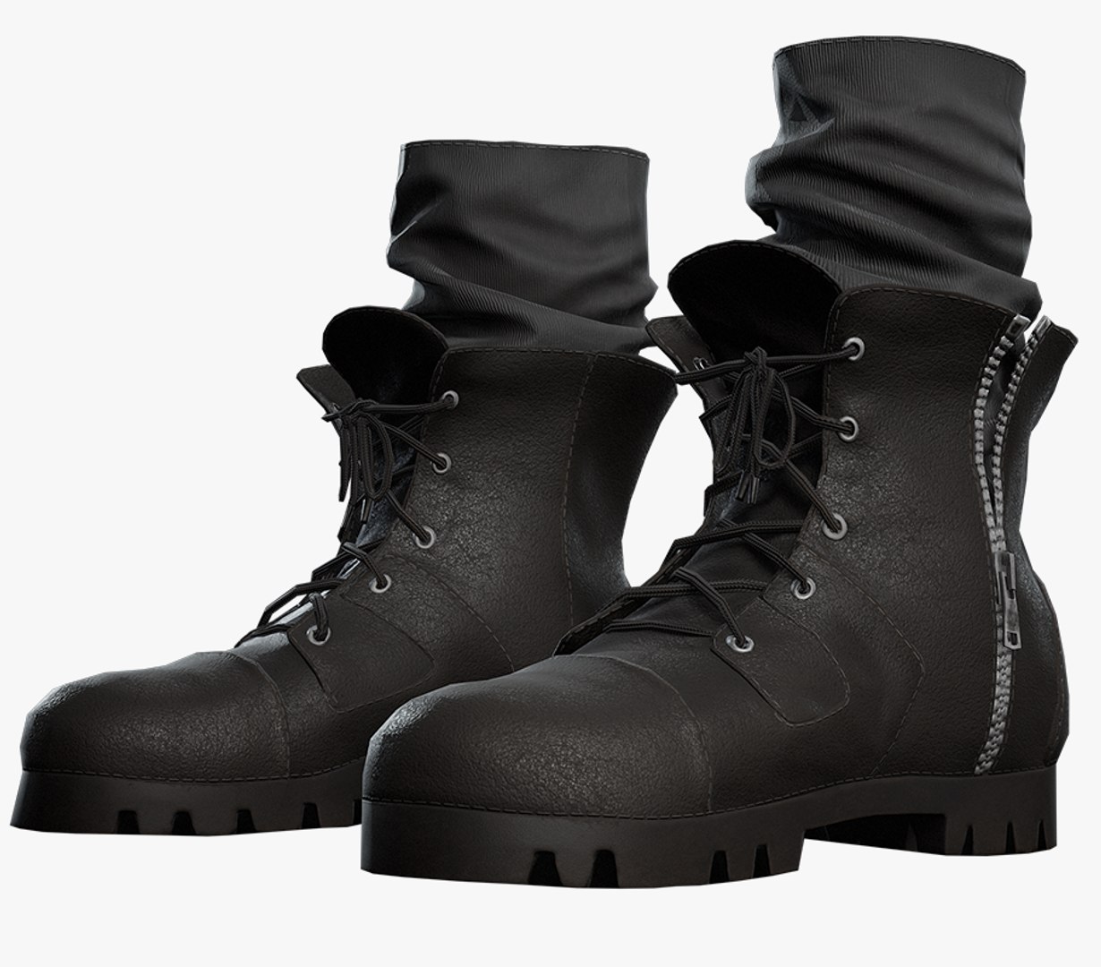 3D Black Half Boots - TurboSquid 2195583