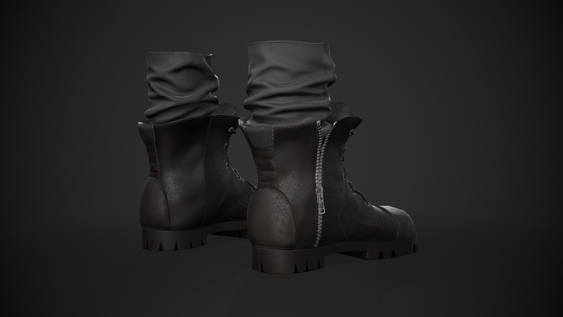 3D Black Half Boots - TurboSquid 2195583