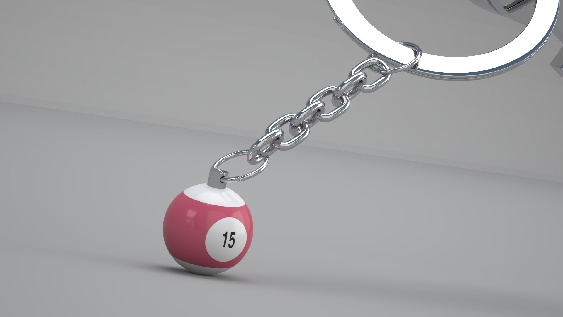 3D Model 15 Snooker Ball With Keychain - TurboSquid 2411377