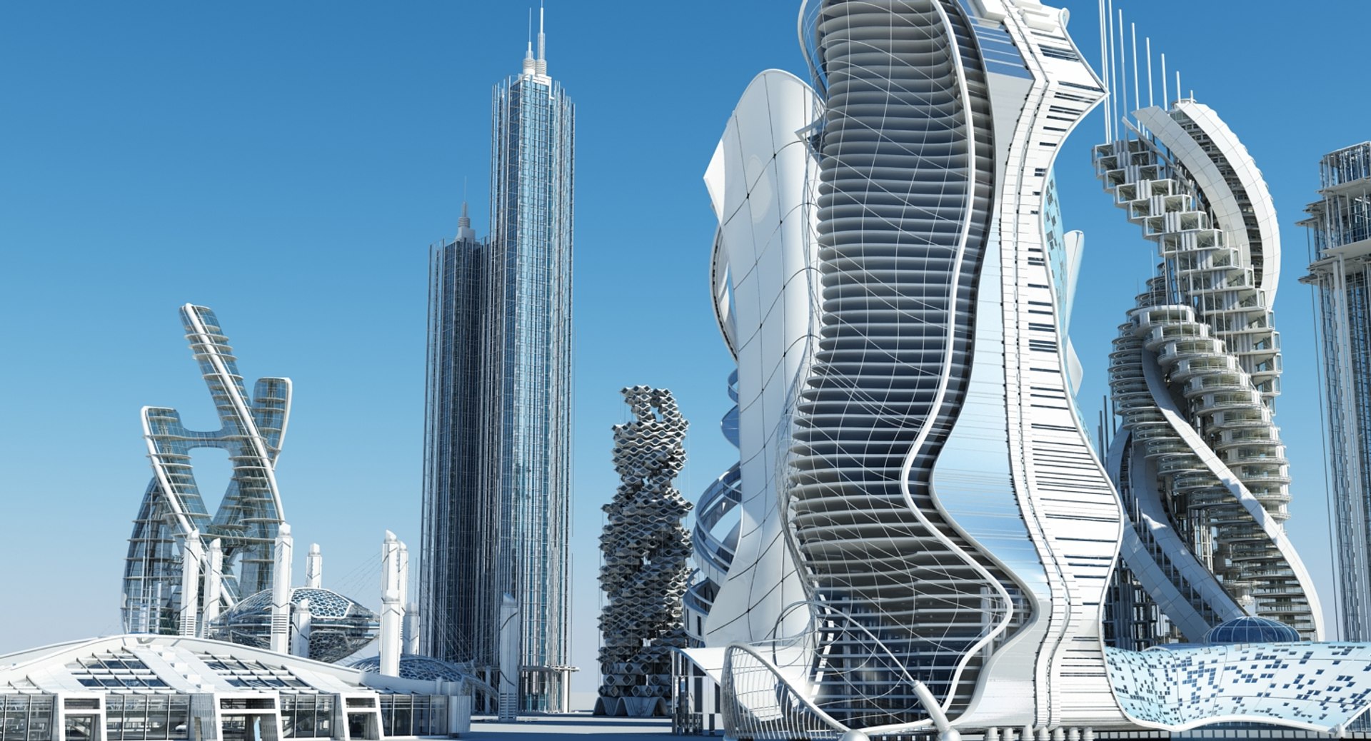 3d Futuristic Skyscrapers