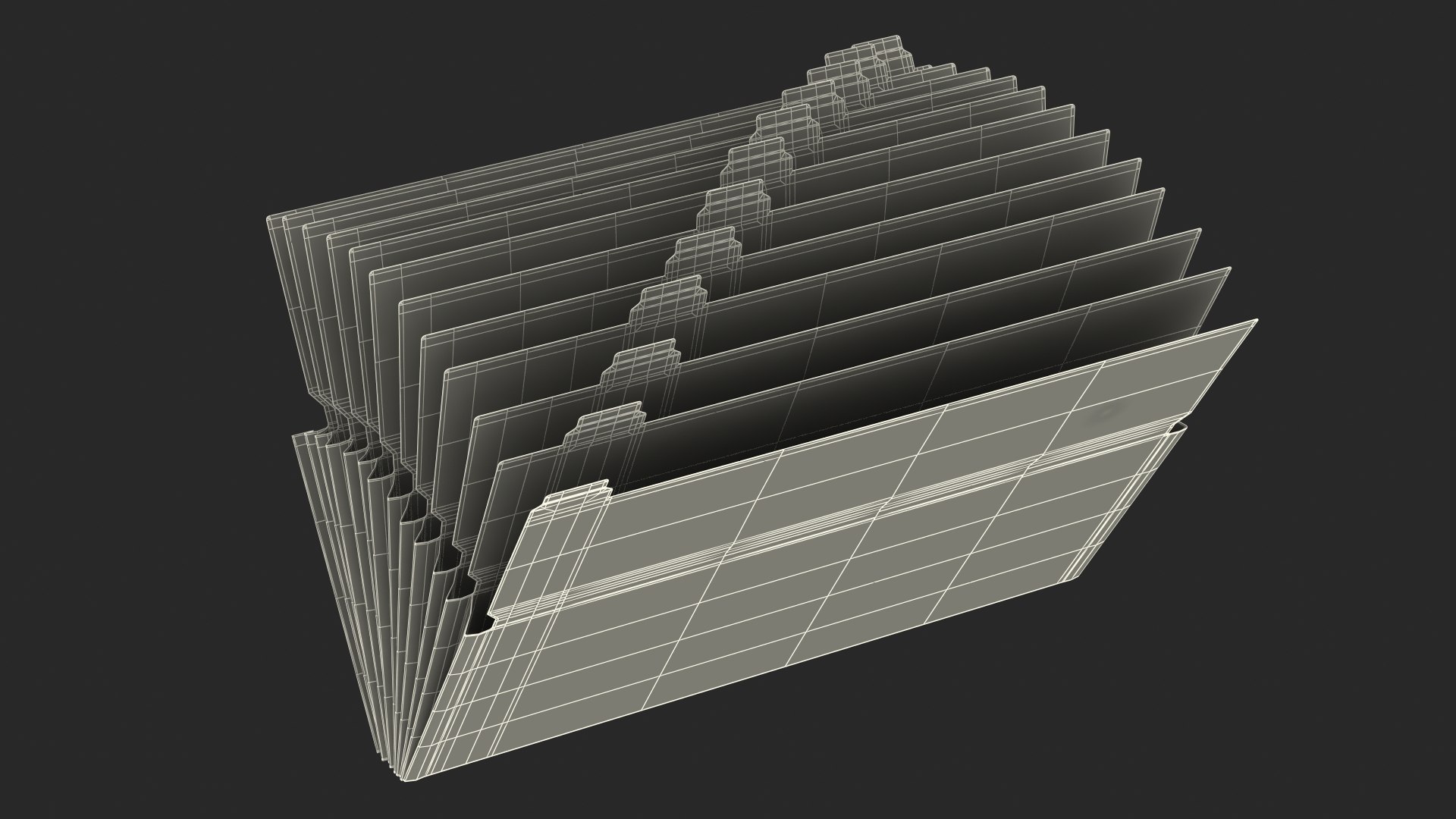 Pocket File Folders Open Colored 3D Model - TurboSquid 1805396