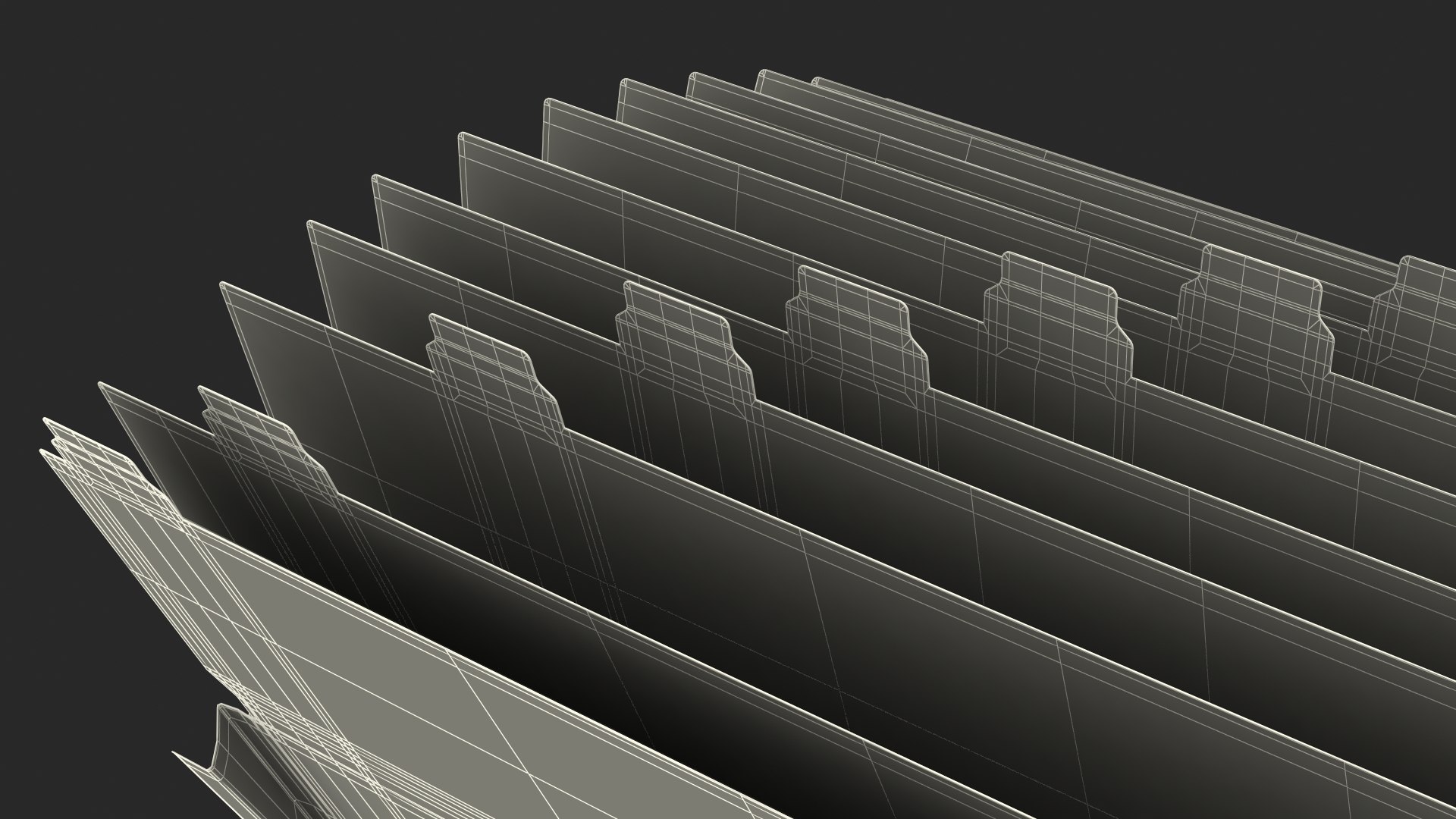 Pocket File Folders Open Colored 3D Model - TurboSquid 1805396