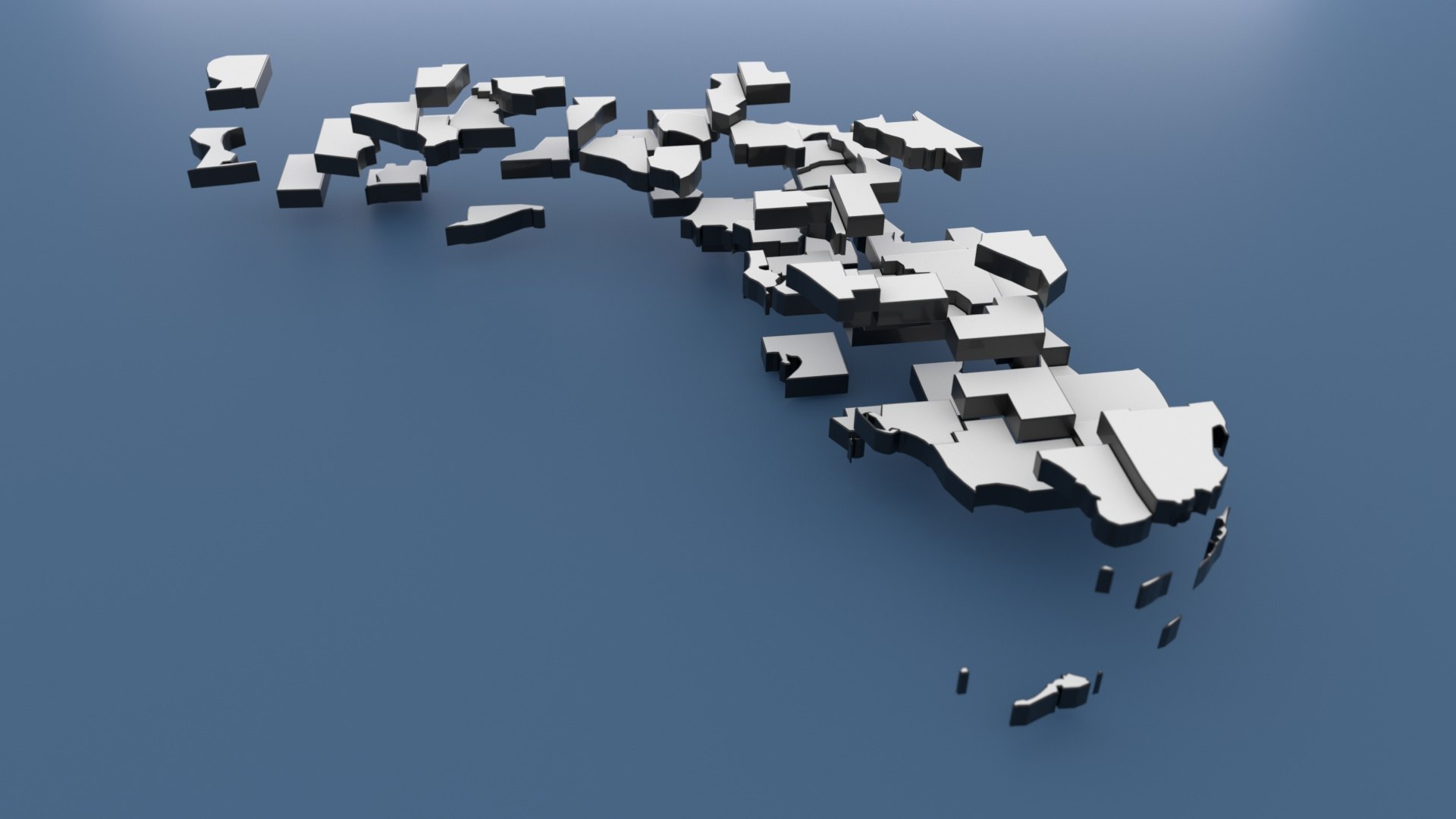 3D Florida Counties - Map of United States of America USA model ...
