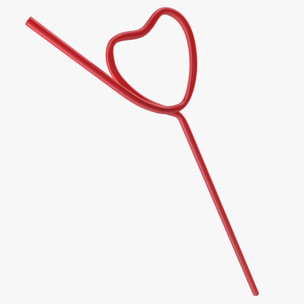 3D Heart Shaped Plastic Drinking Straw model - TurboSquid 2026607
