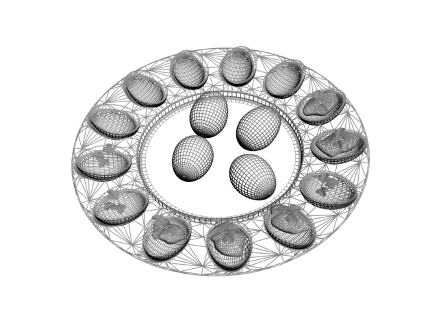 3D half egg plate model - TurboSquid 1448707