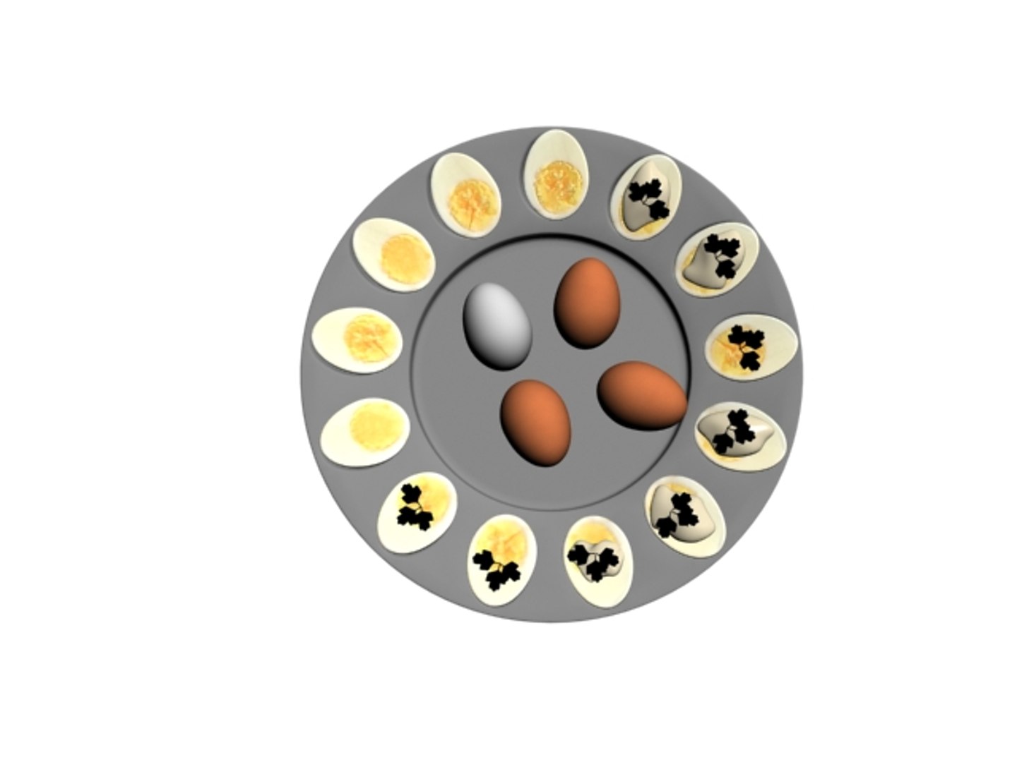 3D half egg plate model - TurboSquid 1448707