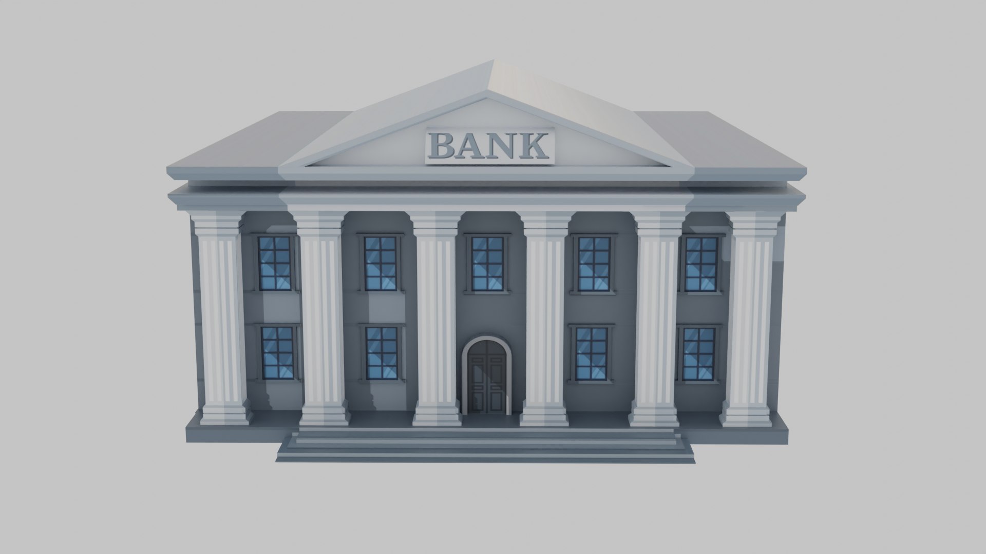 Bank Building Model - TurboSquid 2140157