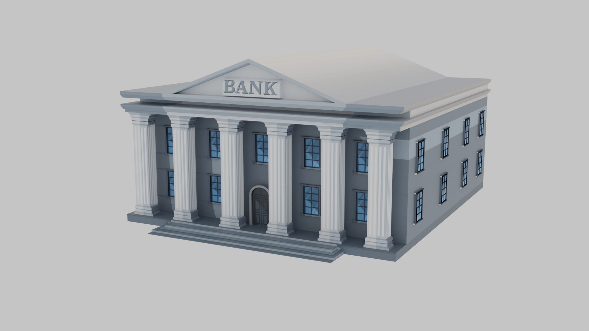 Bank Building Model - TurboSquid 2140157