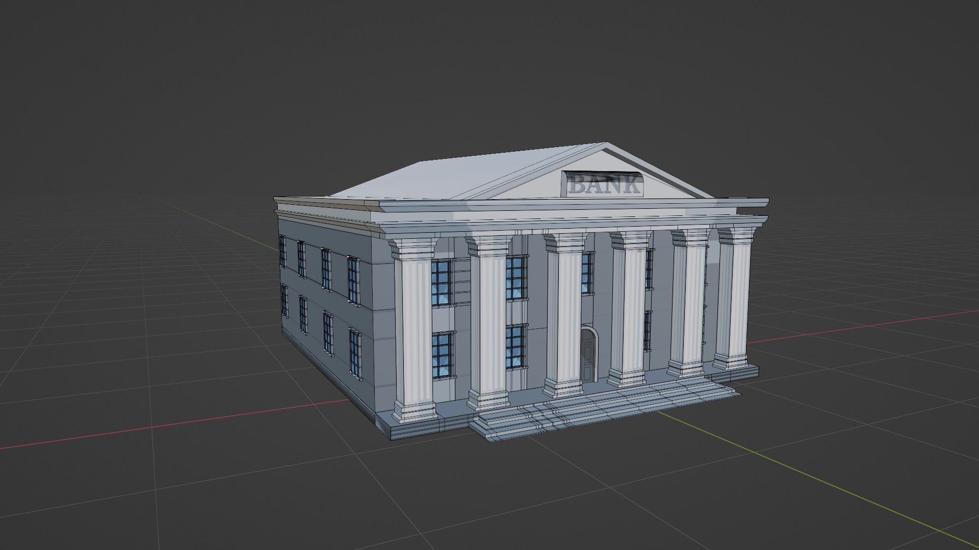 Bank Building Model - TurboSquid 2140157