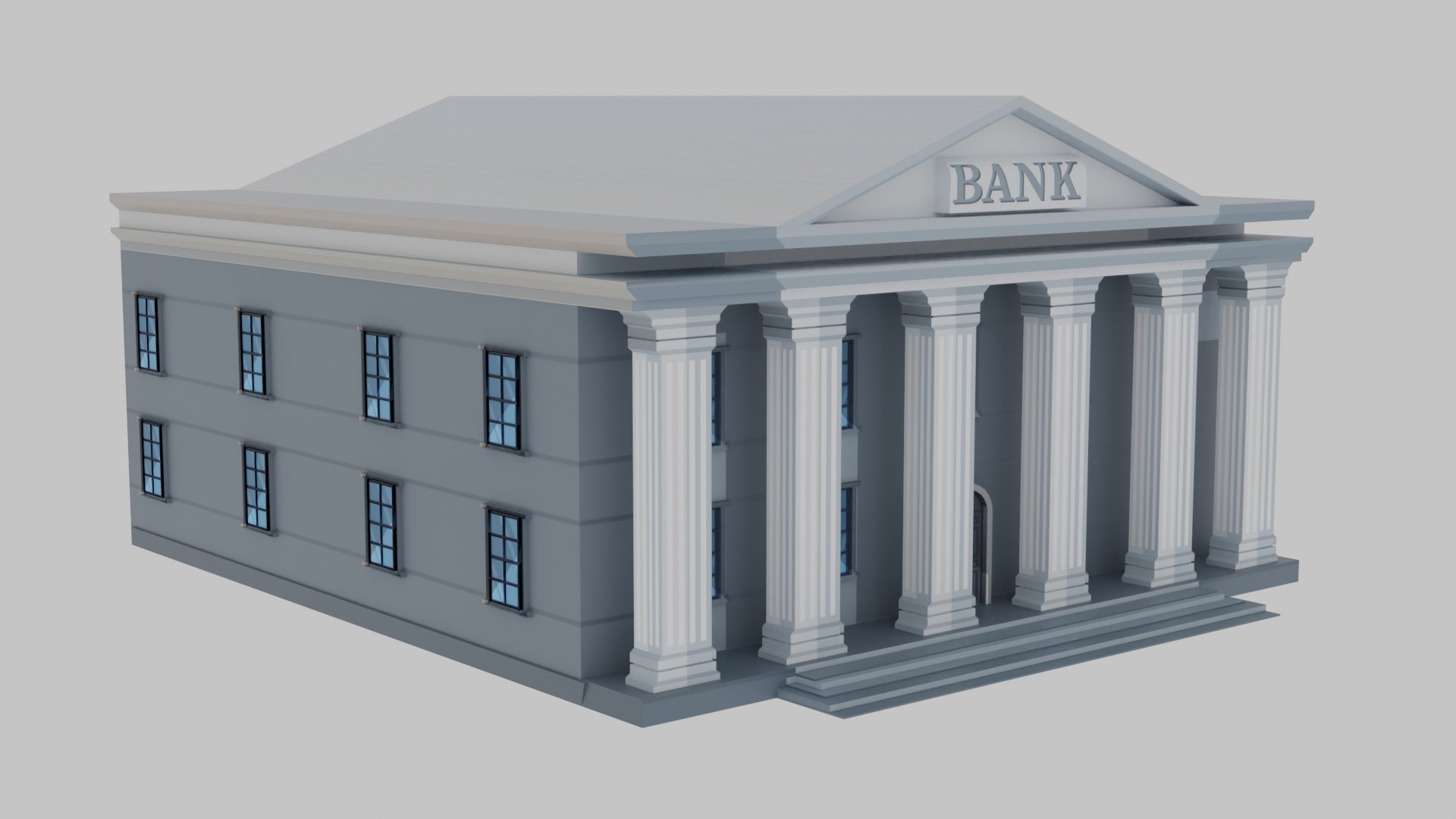 Bank Building Model - TurboSquid 2140157