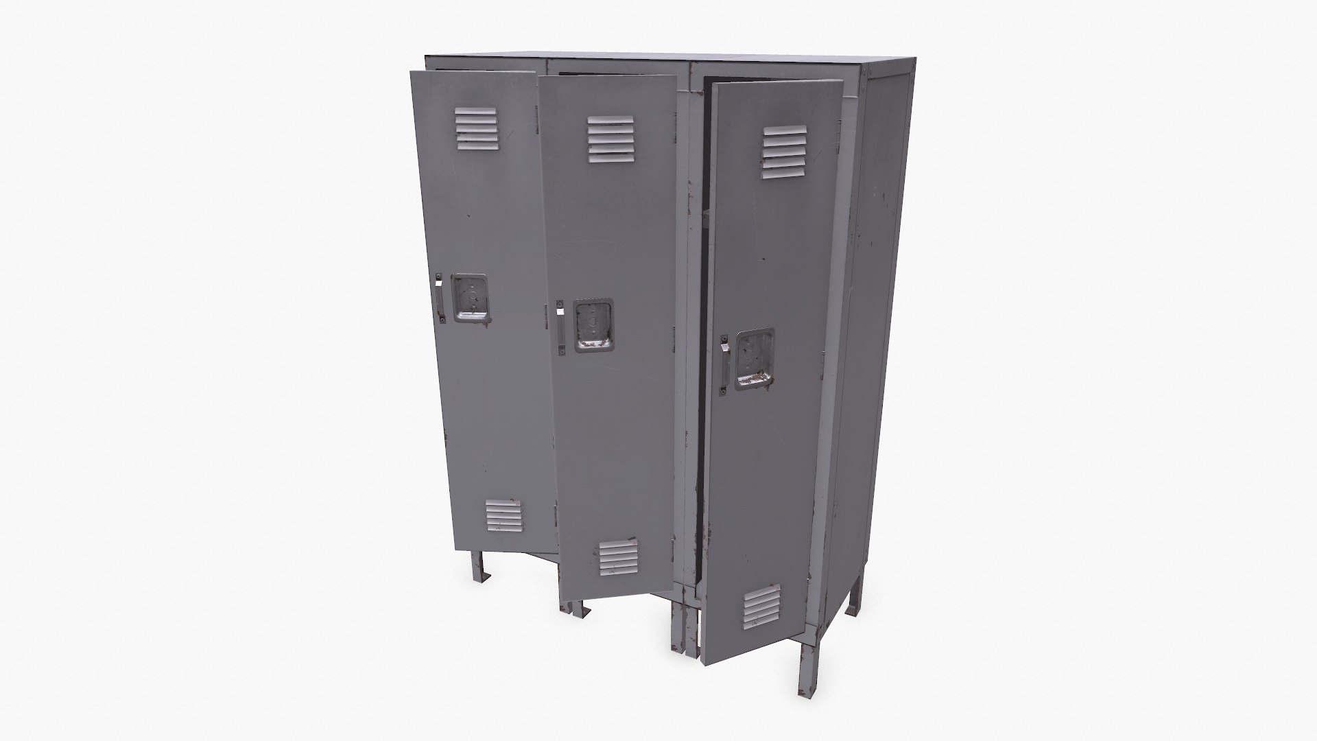 3D Old Metal Locker Low-poly PBR - TurboSquid 2116062