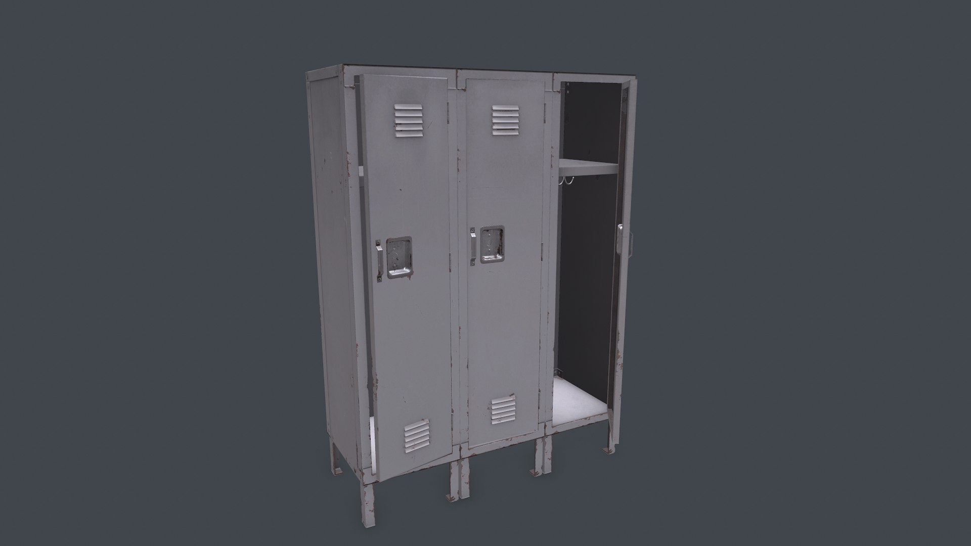 3D Old Metal Locker Low-poly PBR - TurboSquid 2116062