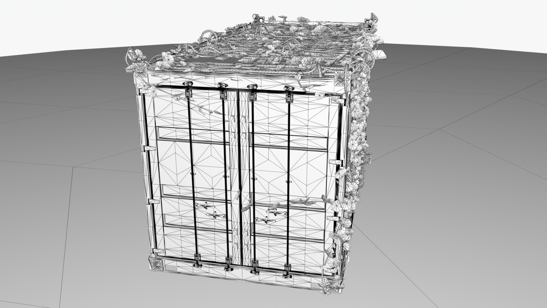 Old Rusty Shipping Container With Ivy Model - TurboSquid 2114635