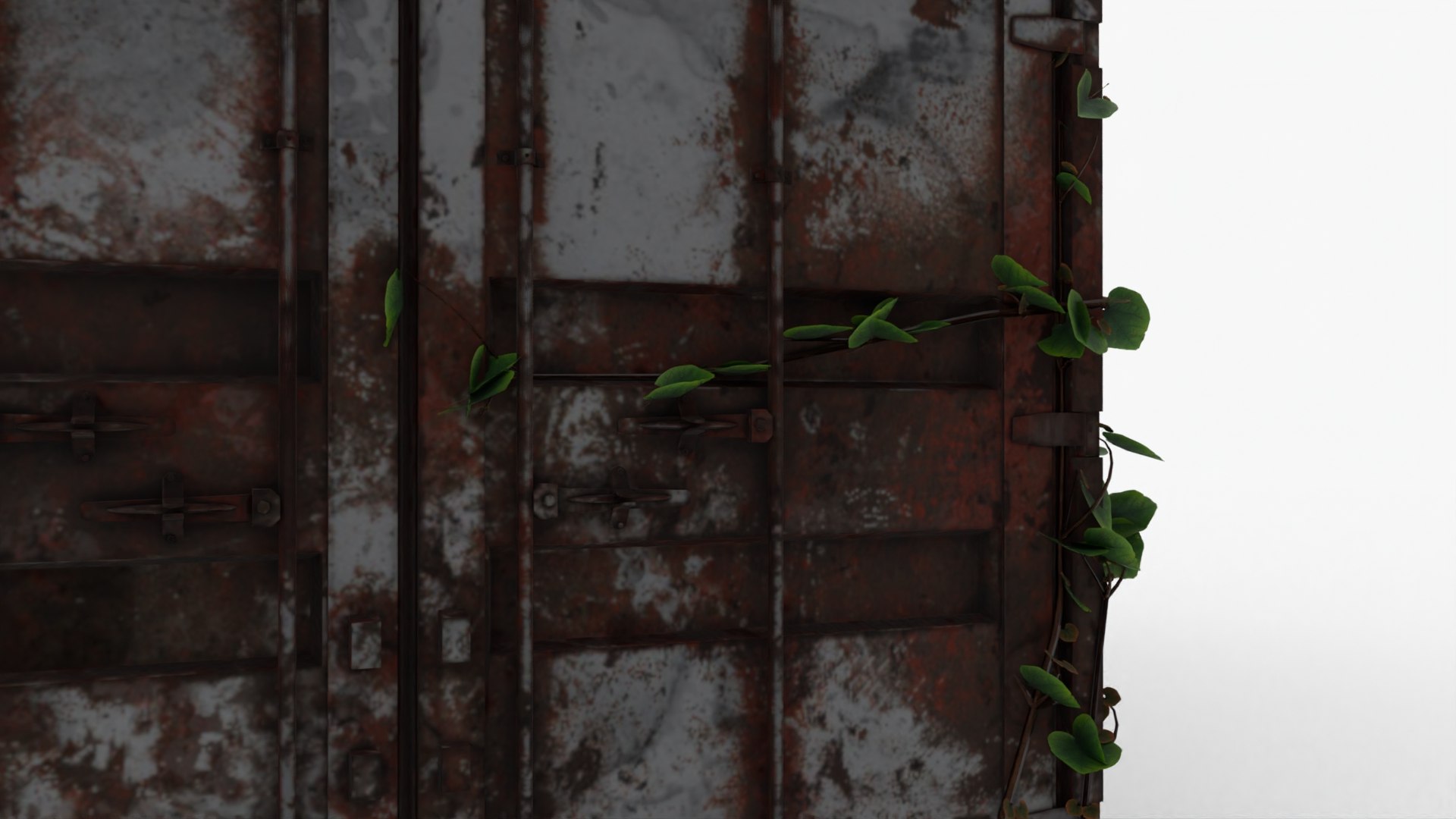 Old Rusty Shipping Container With Ivy Model - TurboSquid 2114635
