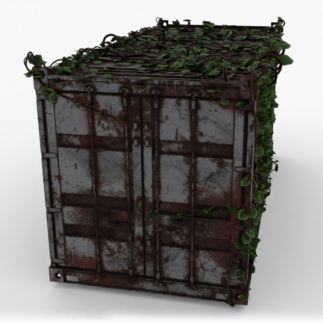 Old Rusty Shipping Container with Ivy model - TurboSquid 2114635