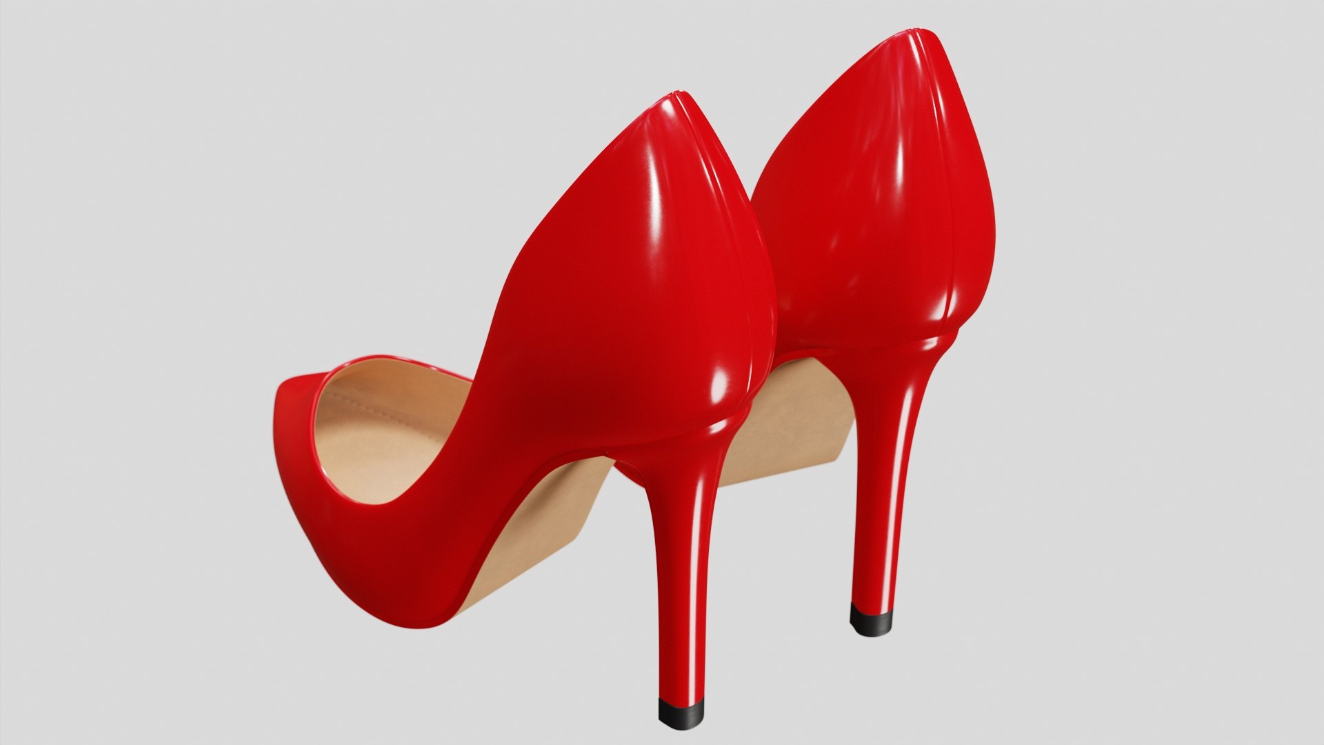 3D Women Shoes 2 Red Model - TurboSquid 2308362