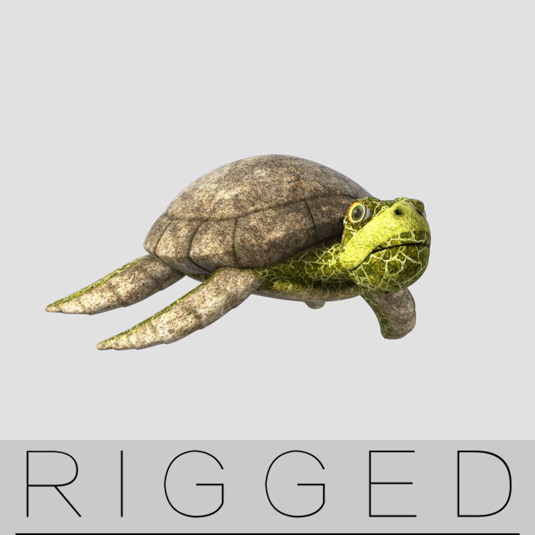obj rigged sea turtle