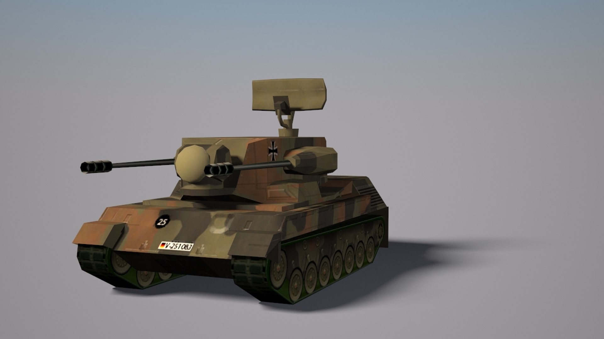 3d Model Flugabwehrkanonenpanzer Tank Cheetah Spaag