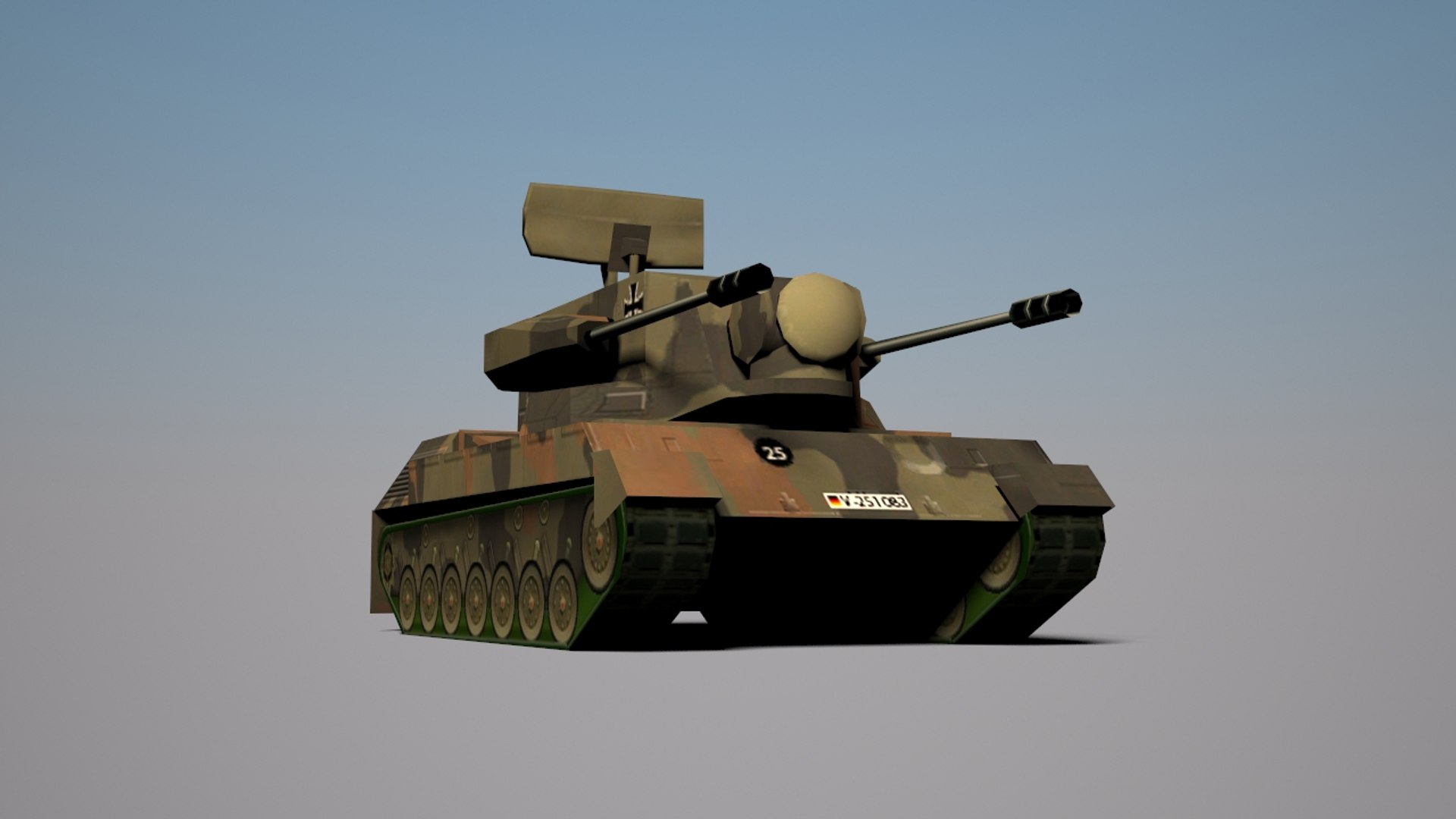 3d Model Flugabwehrkanonenpanzer Tank Cheetah Spaag
