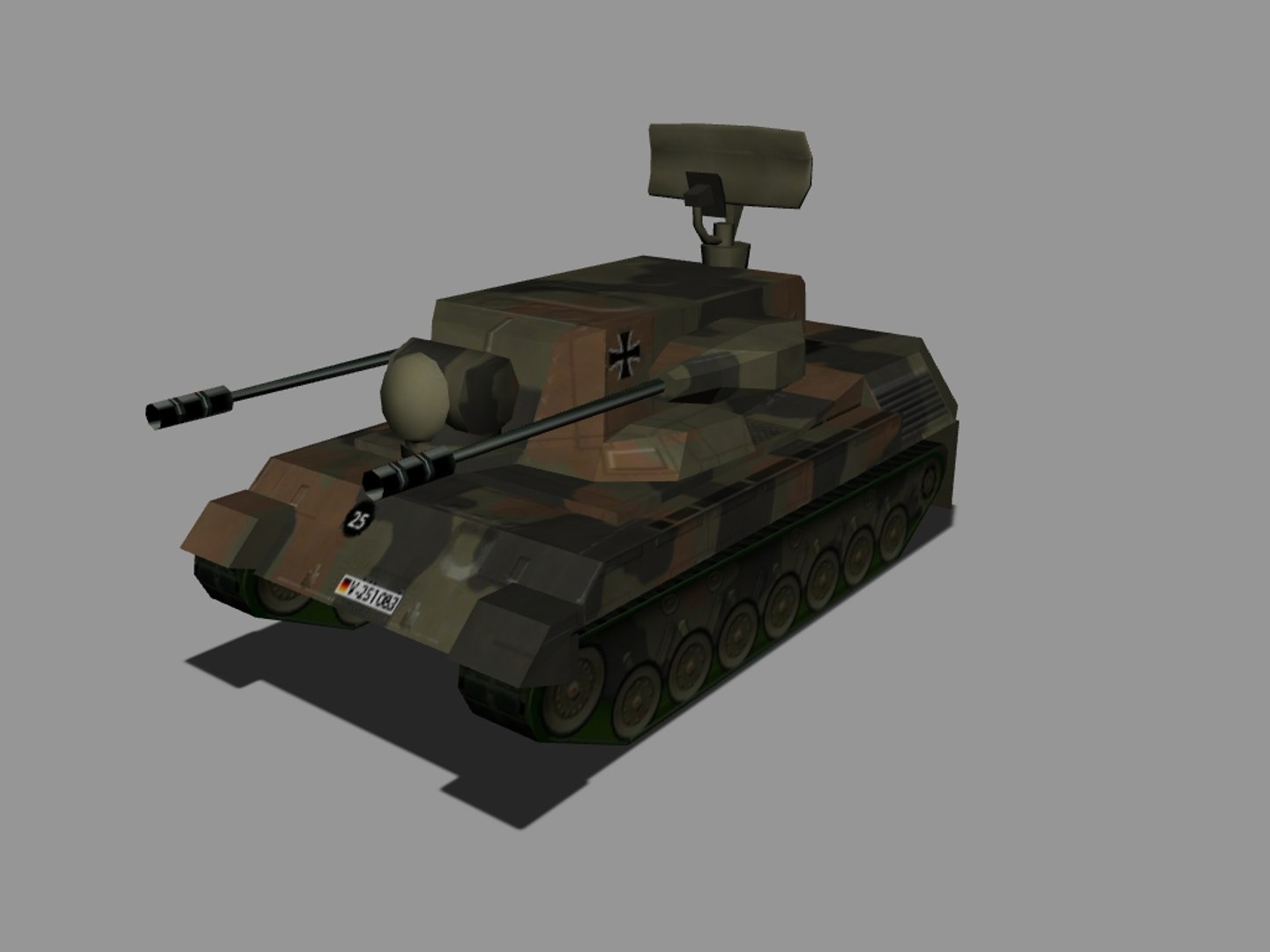 3d Model Flugabwehrkanonenpanzer Tank Cheetah Spaag