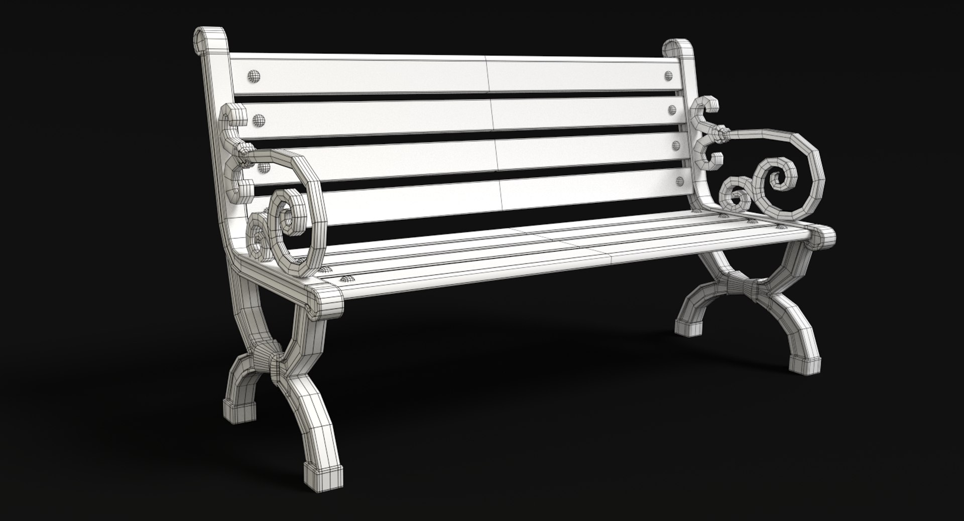 3dsmax Park Bench