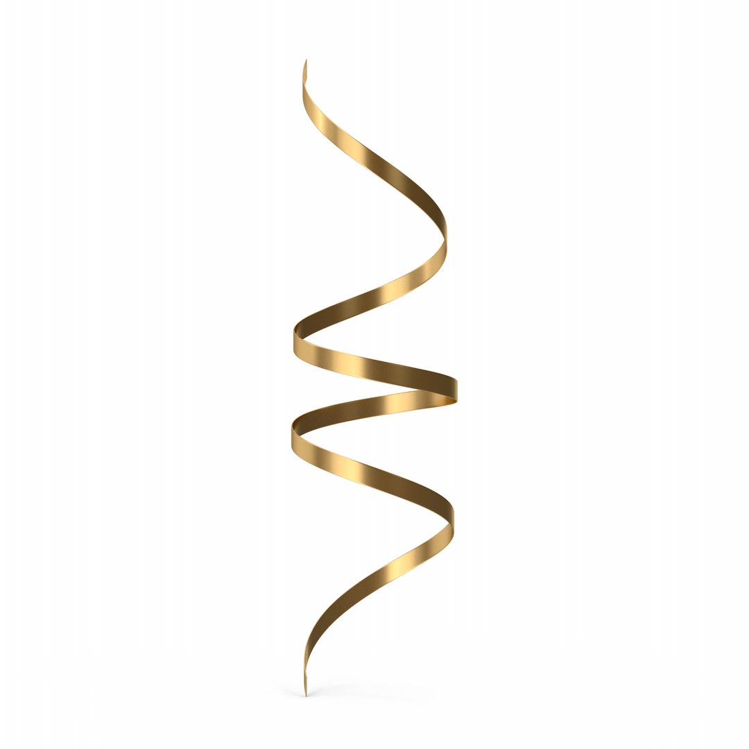 Gold Curly Ribbon 3D - TurboSquid 2145461