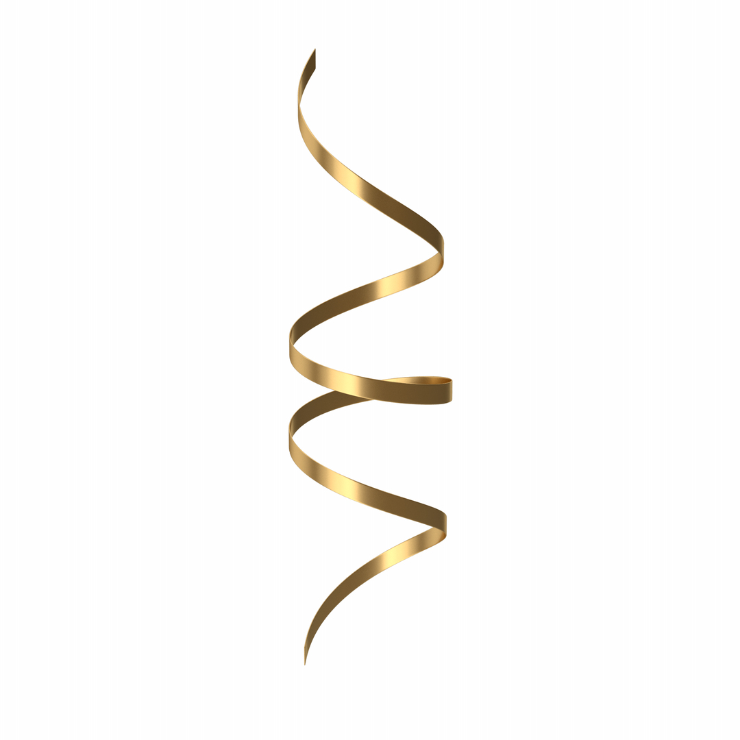 Gold Curly Ribbon 3D - TurboSquid 2145461