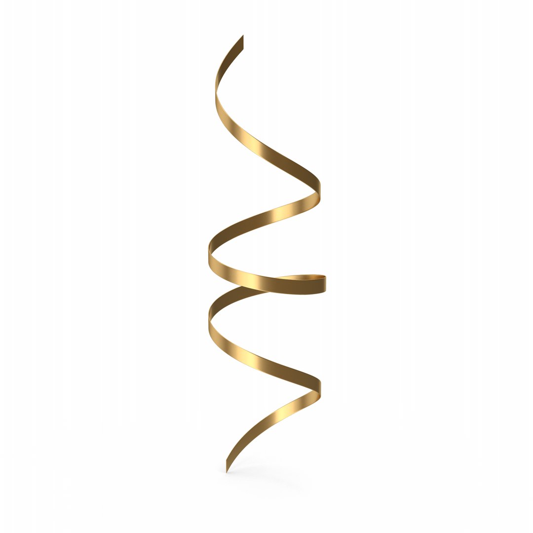 Gold Curly Ribbon 3D - TurboSquid 2145461