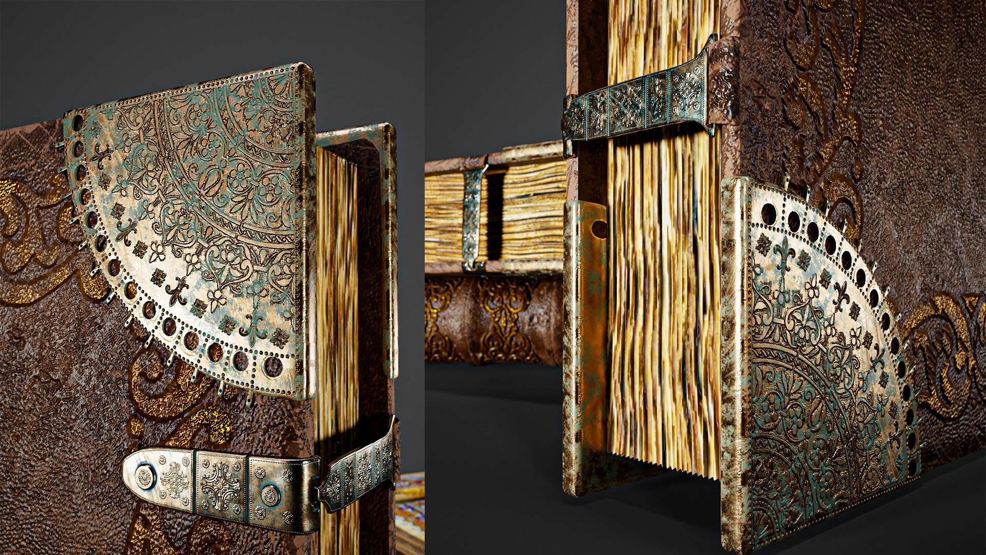 3D Model HISTORICAL LEATHER BOOK VOL01 - TurboSquid 1946336