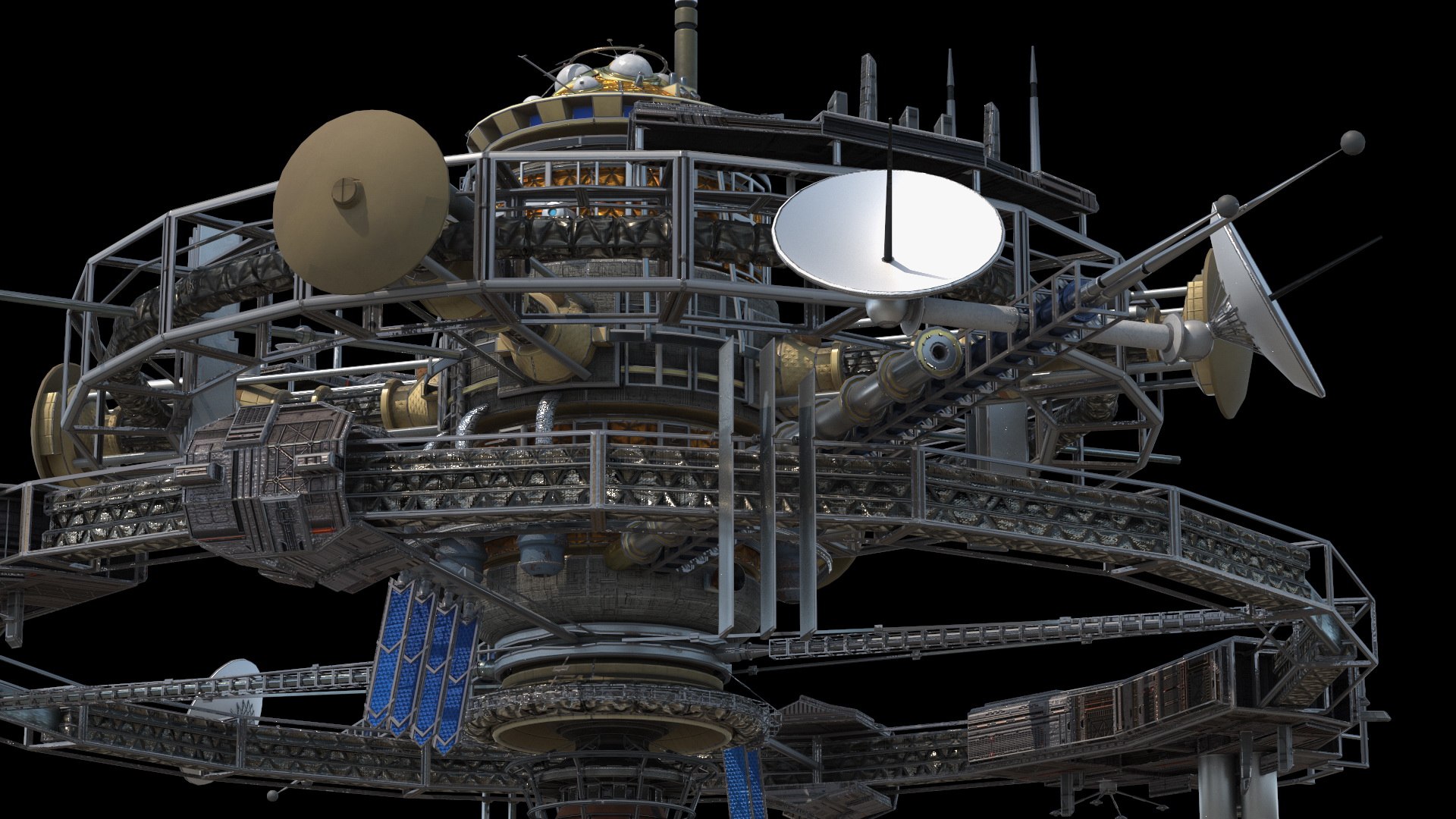 3D Model Steampunk Space Station - TurboSquid 2323165