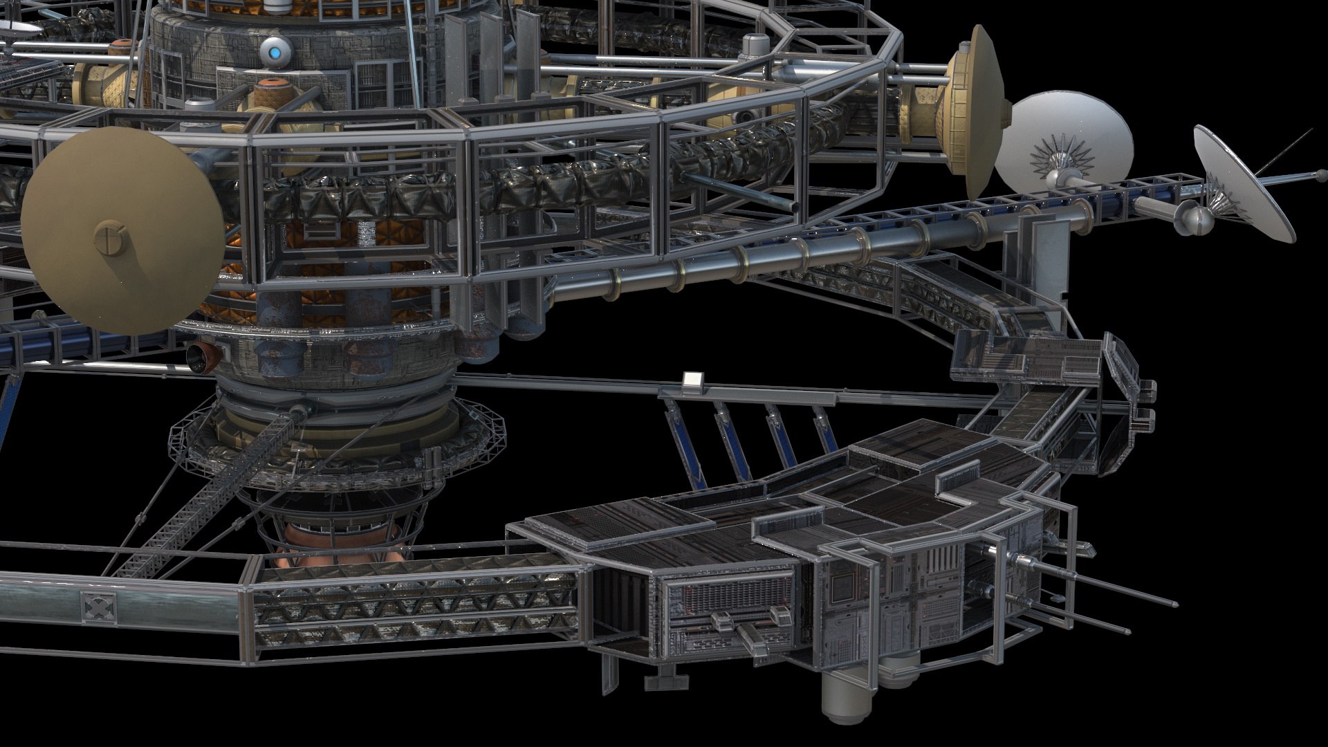 3D Model Steampunk Space Station - TurboSquid 2323165