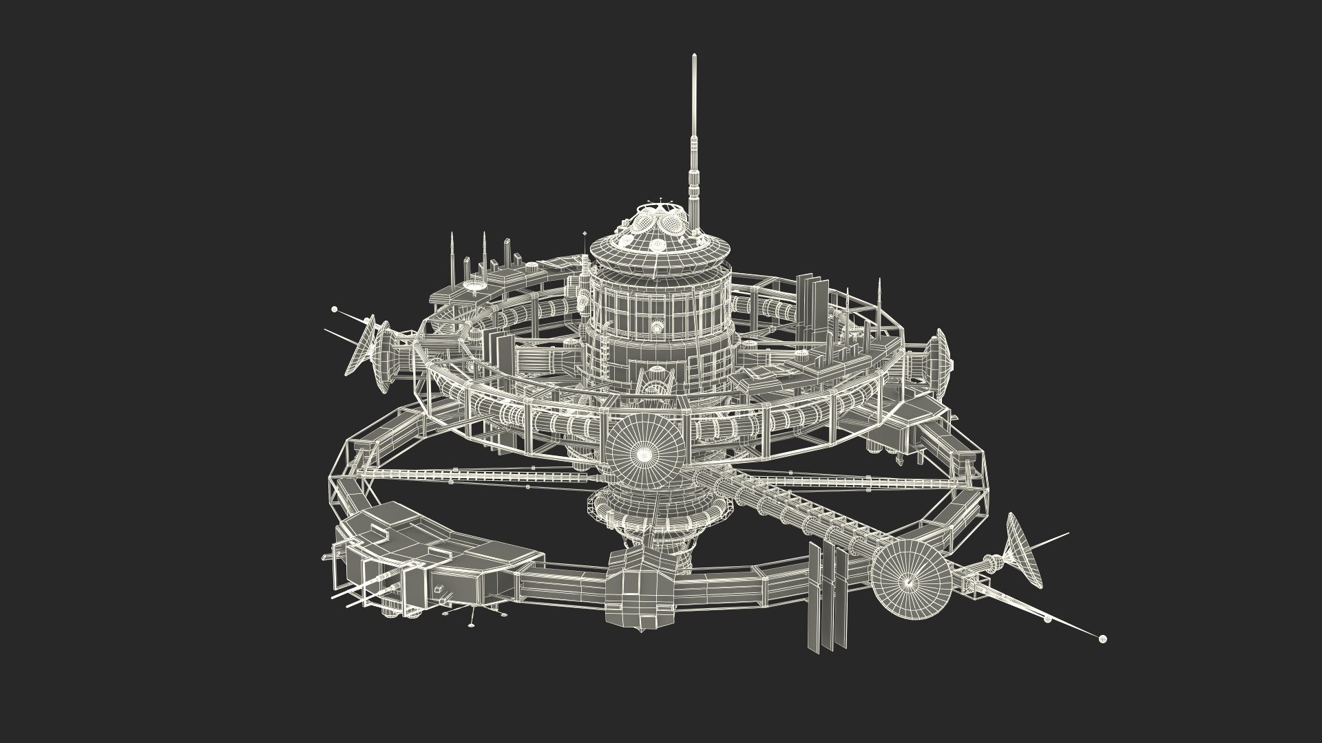 3D Model Steampunk Space Station - TurboSquid 2323165