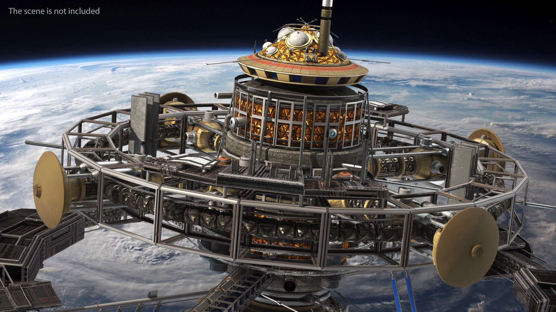 3D Model Steampunk Space Station - TurboSquid 2323165